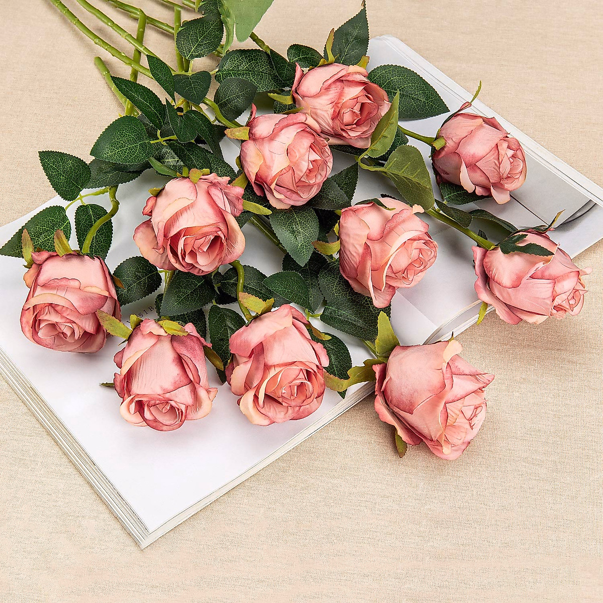 LuLuHouse Exoment Silk Rose Flower Artificial Roses with Long Stems for DIY Wedding Bouquets Centerpieces Bridal Shower Party Home Decor1