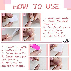 IMSOHOT Coffin Medium Press on Nails French White Fake Nails Glue on Nails Ballerina Rhinestone False Nails with Designs Glossy Full Cover Acrylic Nails for Women and Girls