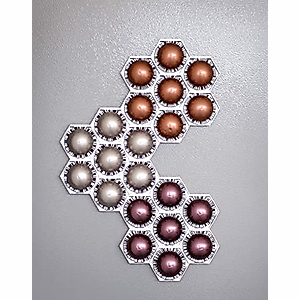 Hemiola Coffee Pod Holder, Honeycomb Capsule Organizer Intended for Nespresso Vertuo Pods, Fridge and Wall Mount, Hold up to 21 Pods, Pack of 3, Champagne