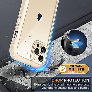 Miracase Glass Case for iPhone 13 Pro Max 6.7 inch, Upgrade Full-Body Clear Bumper Case with Built-in 9H Tempered Glass Screen Protector for iPhone 13 Pro Max, Bean Yellow