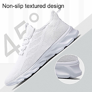 WCIDFY Womens Tennis Shoes Running Shoes Sneakers Breathable Gym Workout Nurse Shoes White Women Size 9