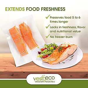 VestaEco Commercially Compostable Vacuum Seal Rolls - Embossed - 2 Vacuum Seal Rolls - 11 Inches x 20 Feet