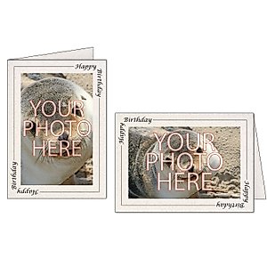 Photographer's Edge, Photo Insert Card, Natural with Happy Birthday, Set of 10 for 4x6 Photos