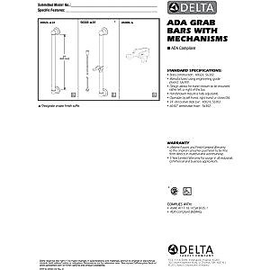 Delta Faucet U6300-WH ADA Grab Bar Handshower Mount, White