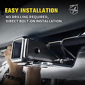 Xprite 2 Inch Rear Bumper Trailer Hitch Receiver Kit Compatible with 2007-2018 Jeep Wrangler JK JKU 2 Door & 4 Door Unlimited, Tow Trailer Hitch Receiver w/ Hitch Wiring Harness