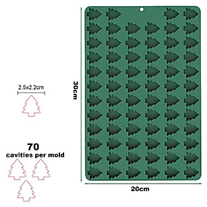 Mini Christmas Molds, Silicone Christmas Tree mold, Gingerbread Man Silicone Mold, Mini Gummy Mold for Baking, Cookies, Pudding, Jelly, Dog Biscuit, Set of 2