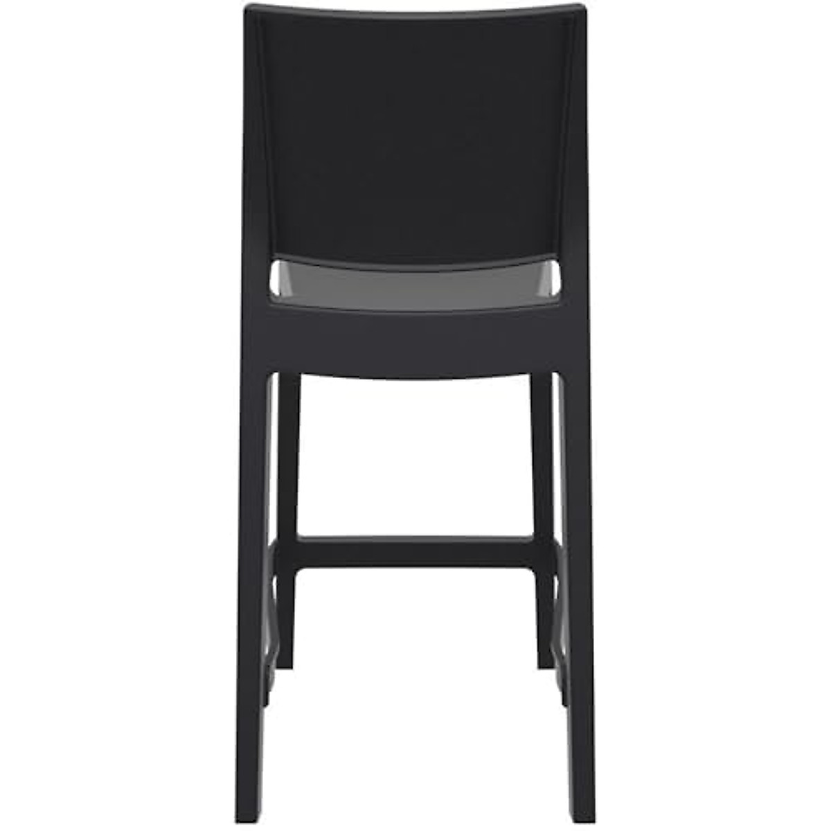 Home Square Resin 25.6" Counter Stool in Black - Set of 2