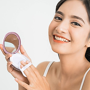 OIIKI 2 Packs Loose Powder Compact Containers, 3g Refillable Container with Powder Puff, Mirror, Net, Spoon, DIY Makeup Powder Cases Portable Powder Compact Boxes for Daily Use or Travel -Pink, Silver