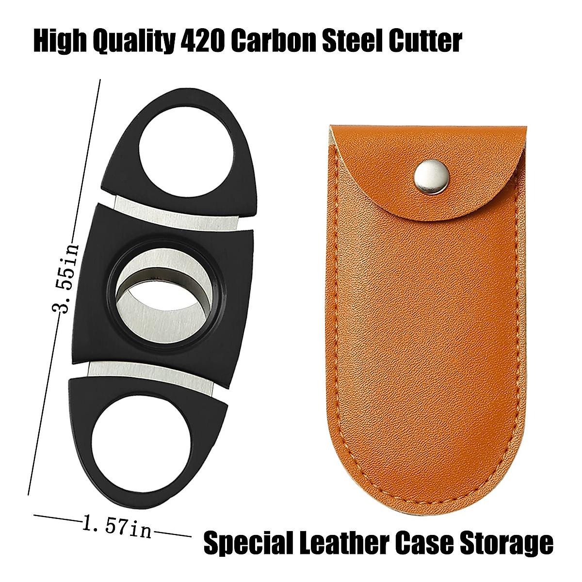 420 Carbon Steel 𝐂𝐮𝐭𝐭𝐞𝐫 and Lighter Set, Built-in 𝐏𝐮𝐧𝐜𝐡, Triple Jet Flame Butane Torch Lighter, Refillable Windproof Gas Lighter. Black. (Sold Without Gas)
