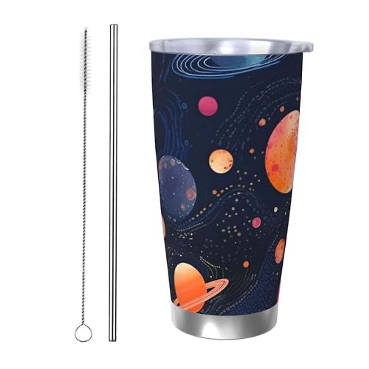 AYCZN Cartoon Planet 20 OZ Tumbler Stainless Steel Travel Coffee Mug, Space Nebula Insulated Water Bottle with Lid Leakproof Thermal Cup