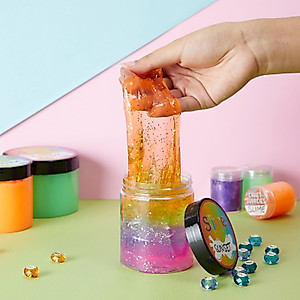 Empty Slime Storage Containers with Lids, Clear Plastic Jars and Labels (8 oz, 12 Pack)