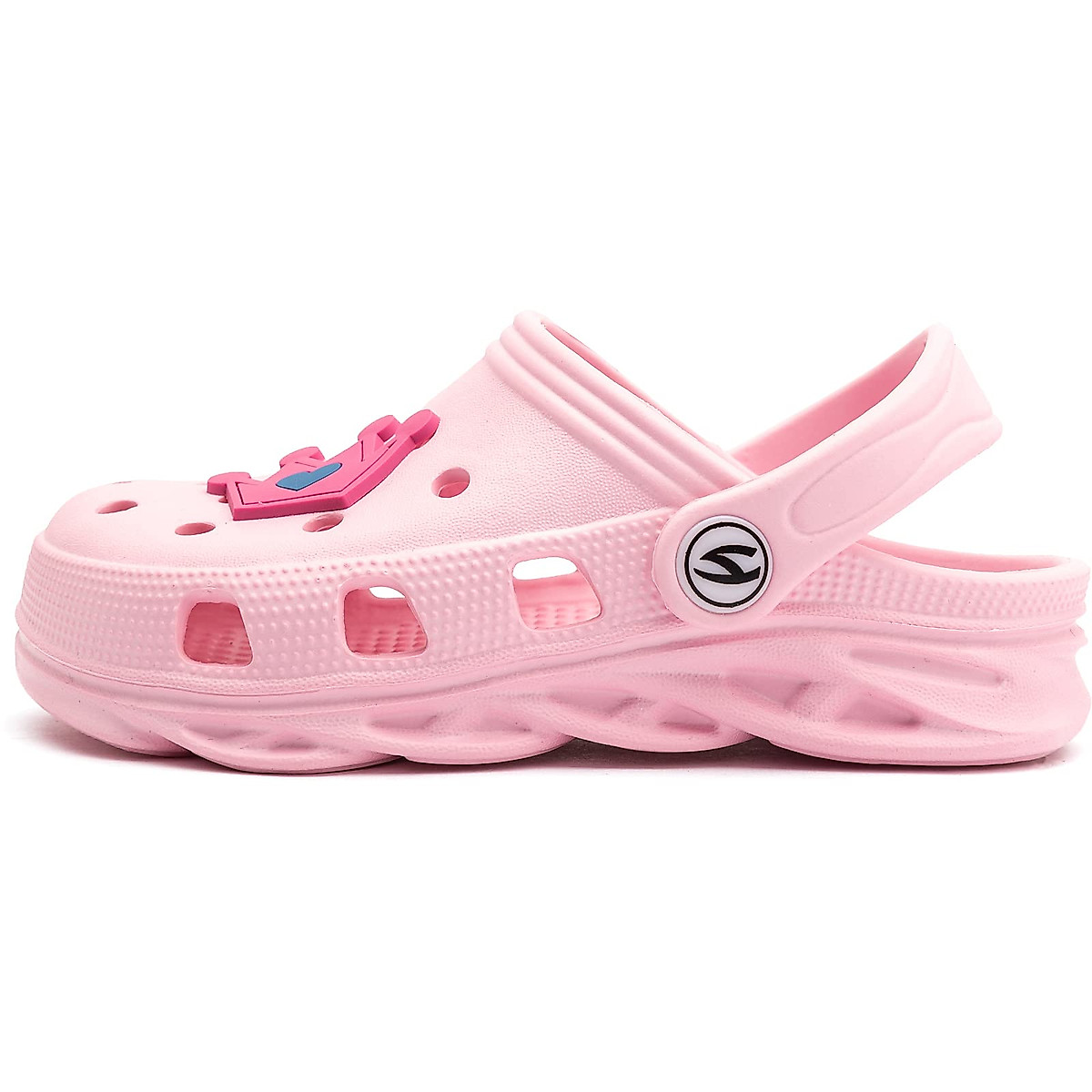 HOBIBEAR Girls Classic Graphic Toddler Garden Clogs Slip on Water Shoes (Pink-Size 1.5-2 Infant)