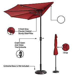 Pure Garden 296611SXJ Patio Umbrella, Red