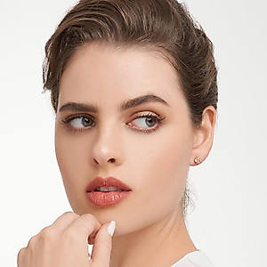 MORGAN & PAIGE 14K Rose Gold Plated 925 Sterling Silver Champagne Cubic Zirconia Flower Basket Style Stud Earrings