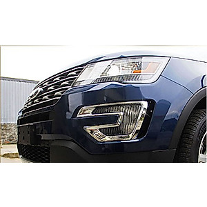 ABS Chrome Car Front Fog Light Lamp Cover Trim Trims Fit For Ford Explorer 2015 2016 2017
