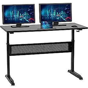 Adjustable Standing Desk, Computer Desk Height Converter Desk Computer Workstation Large Desktop Stand Up Desk Laptop Sit-Stand Desk Fit Dual Monitor for Home Office,Black (47.2'')