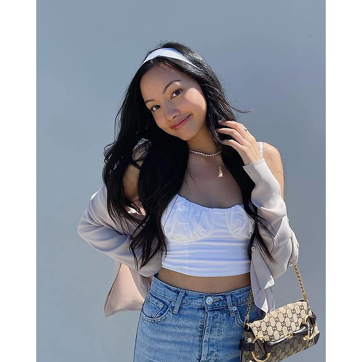 MLMOMVME 6 Pcs White Headbands for Women Hair Cotton Headband for Tie Dye Party Supplies, Non-slip Stretchy Elastic Head Wrap Holder Hair Accessories