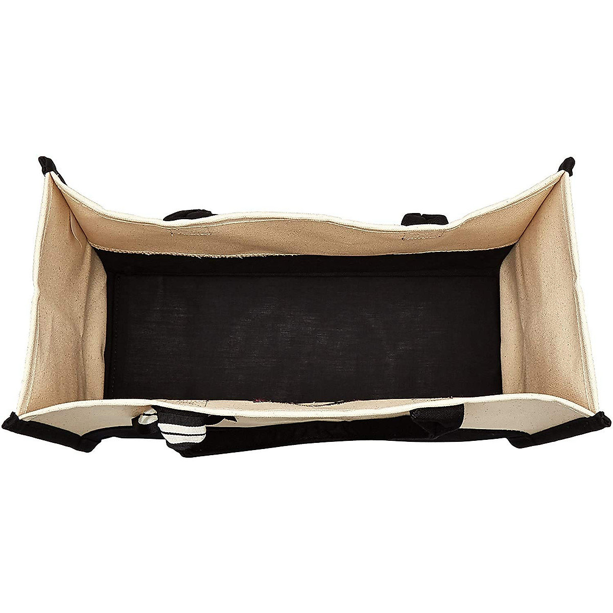 Mud Pie Classic Black and White Initial Canvas Tote Bags (B), 100% Cotton, 17" x 19" x 2"