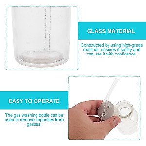 iplusmile 1pc Chemical Experiment Gas- washing Bottle Labs Glassware Gas Wash Bottles