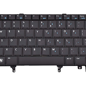 SUNMALL Replacement Keyboard with Backlit Compatible with Dell Latitude E5420 E5430 E6220 E6320 E6330 E6420 E6430 E6440 Series US Layout Black (Without Pointer Stick)