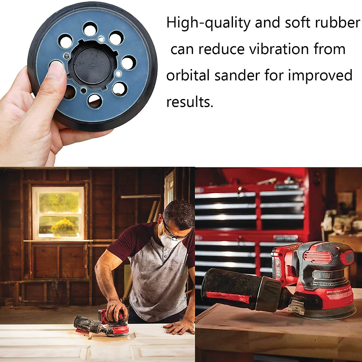 5 Inch Replacement Sander Pad for CRAFTSMAN CMCW220B & CMEW231 Sander - 5" 8 Hole Hook and Loop Sanding Pad for Woodworking and Metalworking Sander (1 Pack)