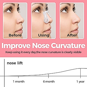 Nose Shaper,Nose Slimmer Lifter Clip - Nose Shaper for Wide Noses - Stainless Steel Clip with Soft Silicone Pads - Nose Corrector Clip for Men, Women