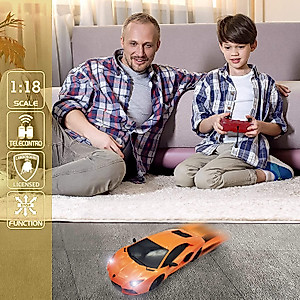 Officially Licensed Remote Control Cars Lamborghini Sport Racing Hobby Toy Car RC Car Model Vehicle Gift for Toddlers Boys and Girls (Red-2425, 1:24)