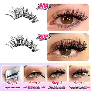 Natural Lash Extension Kit DIY Cluster Eyelash Extension Kit Individual Lashes with Lash Bond and Seal 10-18MM Lash Clusters by HeyAlice (40P, 240PCS, 10-18MM)