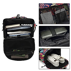 Floral Gym Duffle Bag Backpack 4 ways for Women Waterproof with Shoes Compartment for travel Sport Hiking laptop Lightweight, Kalesi XL