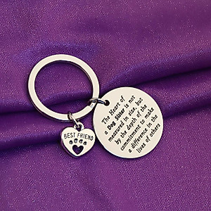 LQRI Dog Sitter Gift Pet Sitter Gift Dog Sitter Thank You Gift The Heart of a Dog Sitter is Not Measured in Size Appreciation Keychain for Dog Walker Dog Babysitter Pet Caretaker (sliver)