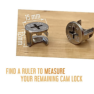15 x 12mm Cam Lock Replacements, Cam Connector Fittings, Furniture Cam Lock Nut Hardware Parts for Cabinet Dresser Drawer Table, 10 Pieces