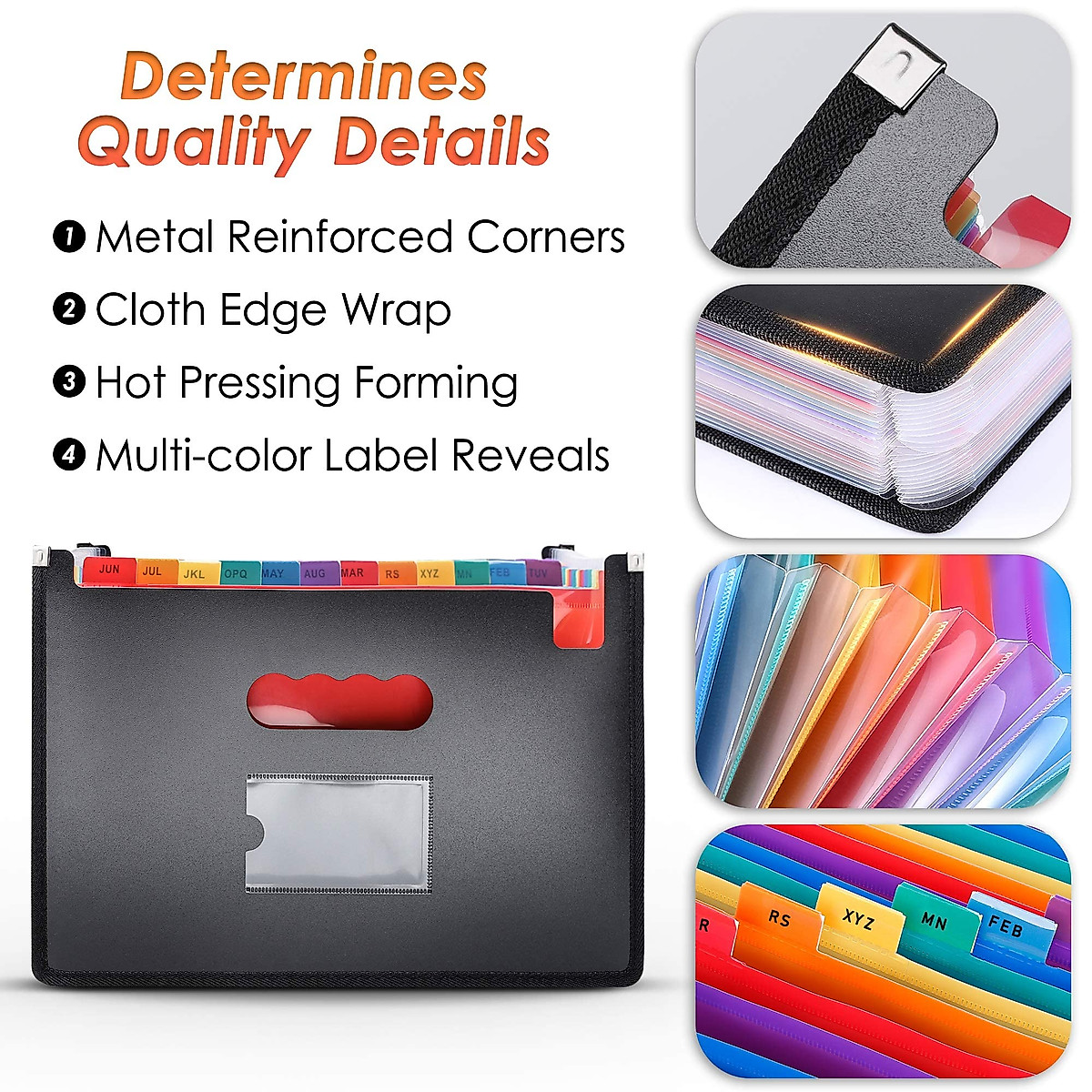 Expanding File Folder, Upgrade 3500 Sheets Capacity Expandable Accordion Document Bill Paper Organizer, Accordian Filing Box, Teacher Office Supplies, Classroom Desk Organization,Letter Size,24 Pocket