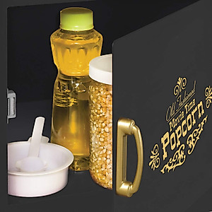 Nostalgia CCP510BK Vintage Popcorn 8-Ounce Cart with 24 4-Ounce Premium Popcorn, Oil & Seasonings Packs