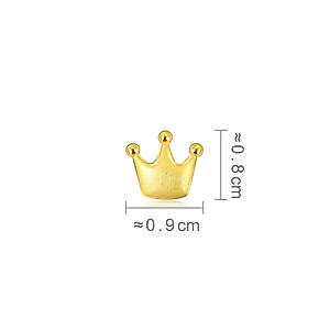 CHOW SANG SANG 999.9 24K Solid Gold Crown Single Stud Earring 91936E (Sold Single Not Pair)