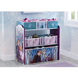 Delta Children Kids Table and Chair Set with Storage (2 Chairs Included) Plus Design & Store 6 Bin Toy Storage Organizer - Ideal for Arts & Crafts, Homeschooling, Homework & More, Disney Frozen II