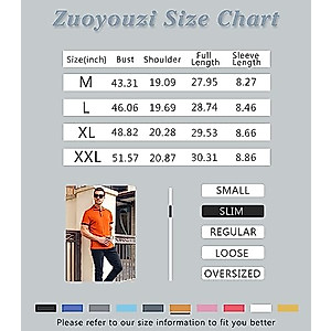 Zuoyouzi Men's Short Sleeve Casual Slim Fit Polo Shirts Basic Designed Classic Cut Cotton Shirts Orange