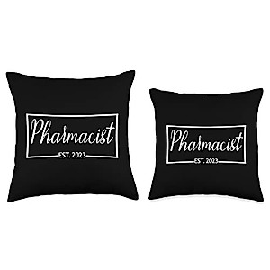 Pharmacist & Pharmacy Graduation Gifts Pharmacist Est. 2023 New Pharmacy Graduation Throw Pillow, 18x18, Multicolor