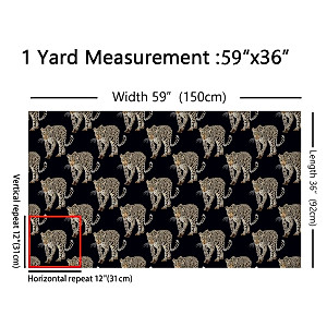 Cheetah Pattern Fabric by The Yard Leopard African Wild Animal Print DIY Craft Hobby Fabric by The Yard Black Dot Wildlife Decorative Fabric for Upholstery and Home Accents,3 Yards