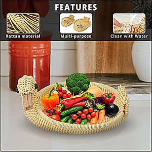 Shop LC Set of 2 Home Room Decor Beige Multi Purpose Durable Duck Shape Rattan Basket