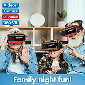 VR Headset for Phone with Controller | Virtual Reality Game System Compatible with iPhone and Android | Virtual Reality Goggles w/Remote Control for Android | 3D Glasses for Kids and Adults
