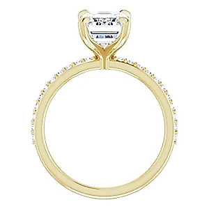 925 Silver, 10K/14K/18K Solid Gold Moissanite Engagement Ring, 2.5 CT Emerald Cut Handmade Solitaire Ring, Diamond Wedding Ring for Women/Her Anniversary Ring, Birthday Rings, VVS1 Colorless Gifts