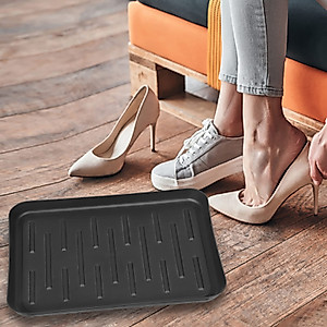 DOITOOL Black Plastic Outdoor Boot Tray, Indoor Use