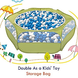 Pawaboo Small Animals Playpen, Waterproof Small Pet Cage Tent with Zippered Cover, Portable Outdoor Yard Fence with 3 Metal Rod for Kitten/Puppy/Guinea Pig/Rabbits/Hamster/Chinchillas, Green