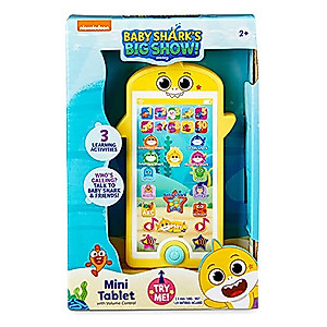 WowWee Baby Shark's Big Show! Mini Tablet for Kids – 123 and ABC Learning Toys for Toddlers – Kids Tablets (Handheld)