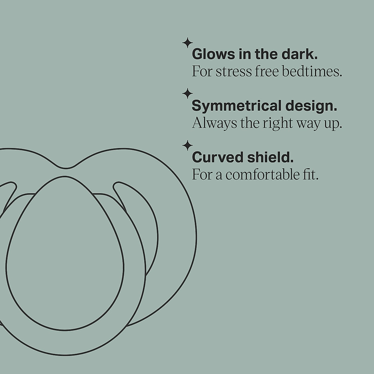 Tommee Tippee Nighttime Pacifier, 6-18months, 2 Pack of Glow in The Dark Pacifiers with Reusable sterilizer pod