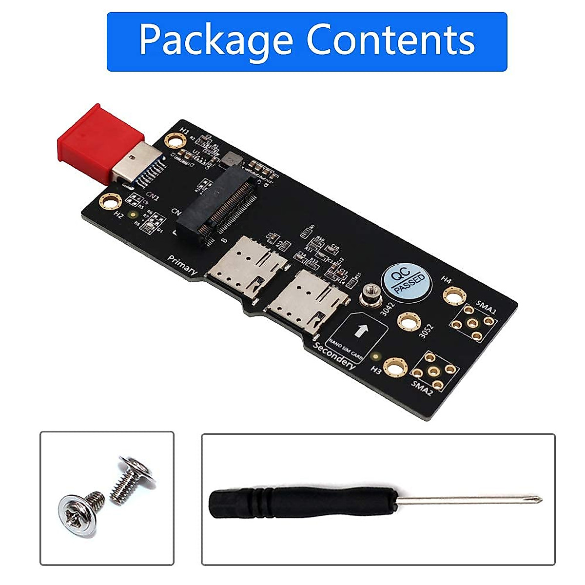 NGFF(M.2) to USB 3.0 Adapter with Dual Nano SIM Card Slot for 3G/4G/5G Module