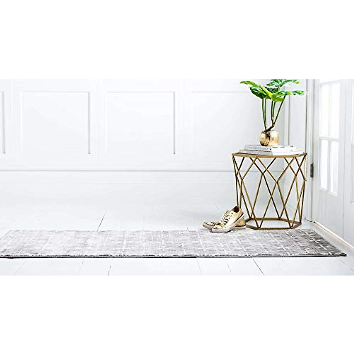 Jill Zarin Uptown Collection Area Rug - Fifth Avenue (2' 2" x 6' 1" Runner, Gray/ Ivory)