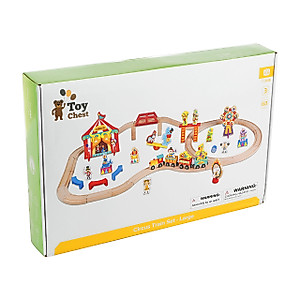 Wooden Train Set Toy Magnetic Trains Cars & Accessories for Toddlers & Kids 3+ Circus Train Set