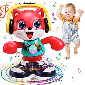 LUDILO Baby Toys 12-18 Months Interactive Dancing Cat Toddler Toys for 1 Year Old Boy Gifts Infant Baby Musical Toys for Toddlers 1-3 Early Educational Toy Birthday Gifts for 1 2 3 Year Old Boys Girls