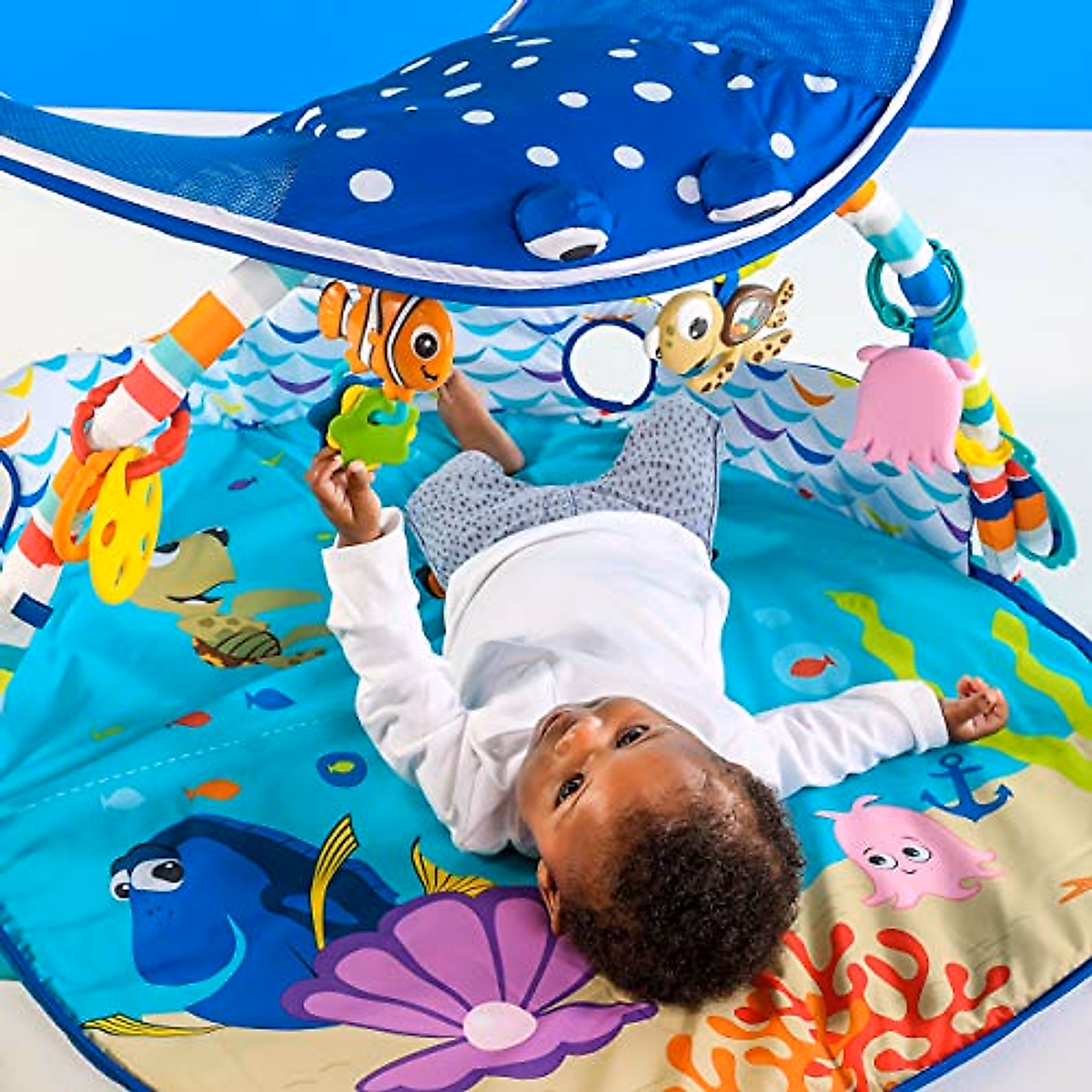 Bright Starts Disney Baby Finding Nemo Mr. Ray Ocean Lights & Music Gym, Ages Newborn +